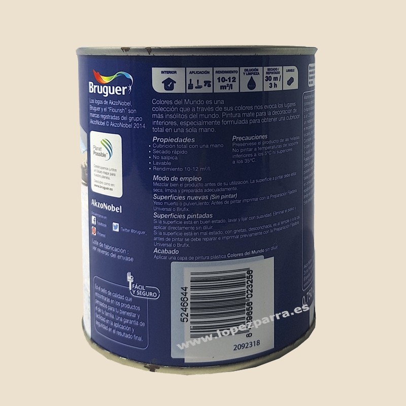 Pintura plástica mate para interior Colores del Mundo Alaska blanco cálido